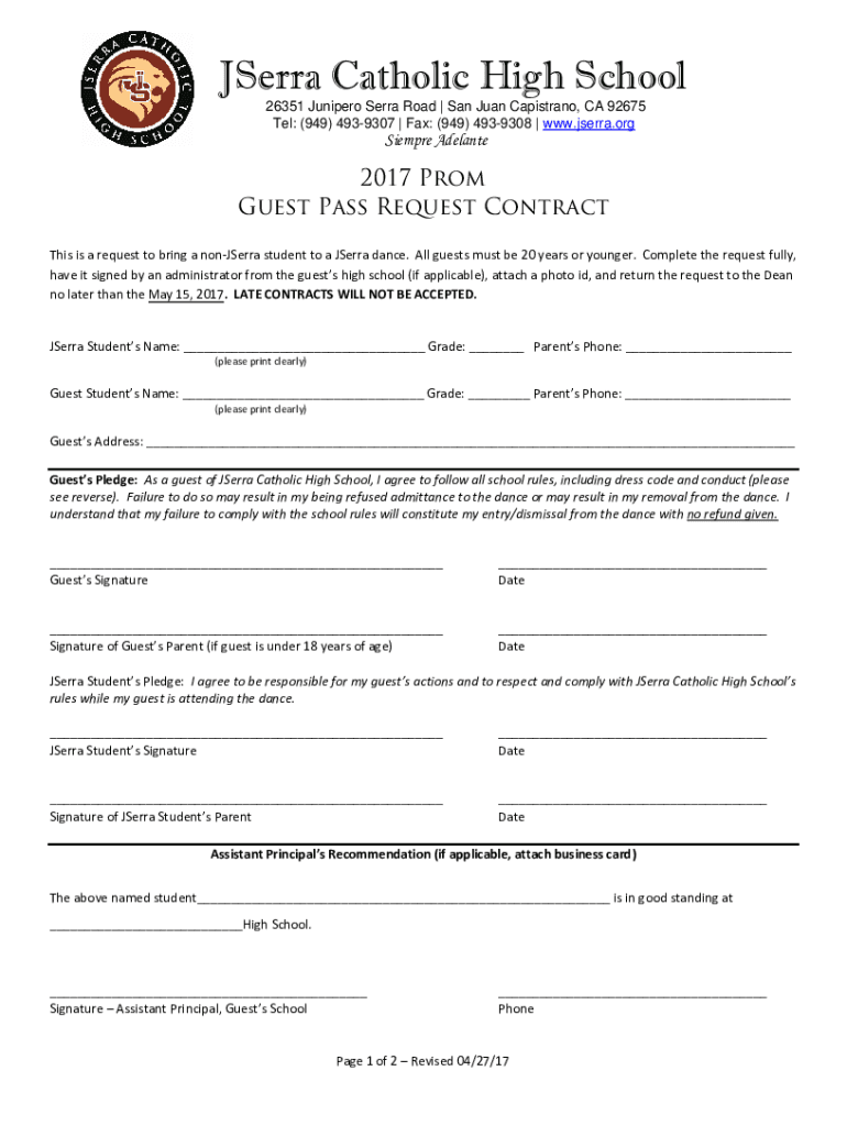 Fillable Online Guest Pass Request Contract Fax Email Print - pdfFiller