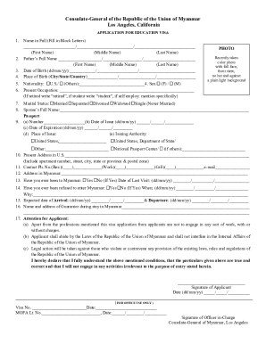 Fillable Online Education Visa Form Fax Email Print - pdfFiller