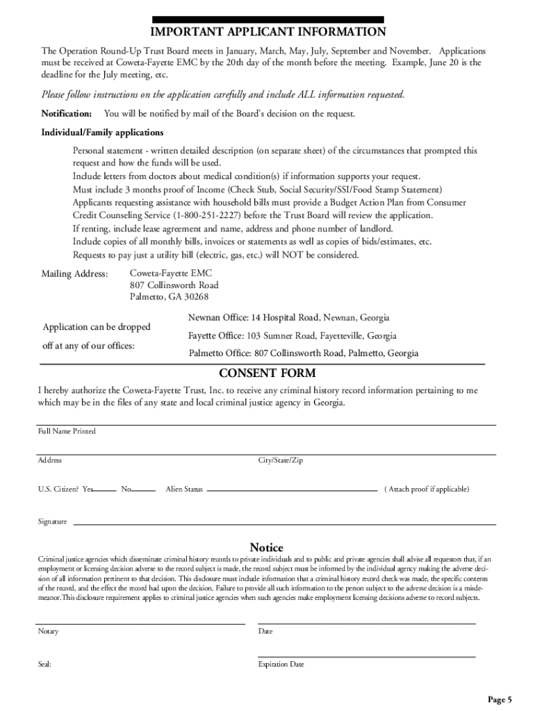 Fillable Online notice iMPoRTAnT APPlicAnT inFoRMATion consenT FoRM Fax ...