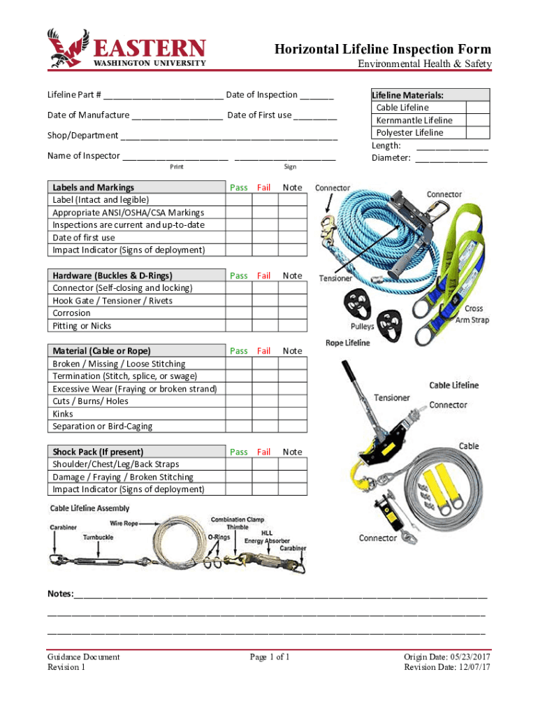 Fillable Online Horizontal Lifeline Inspection Form.docx Fax Email ...
