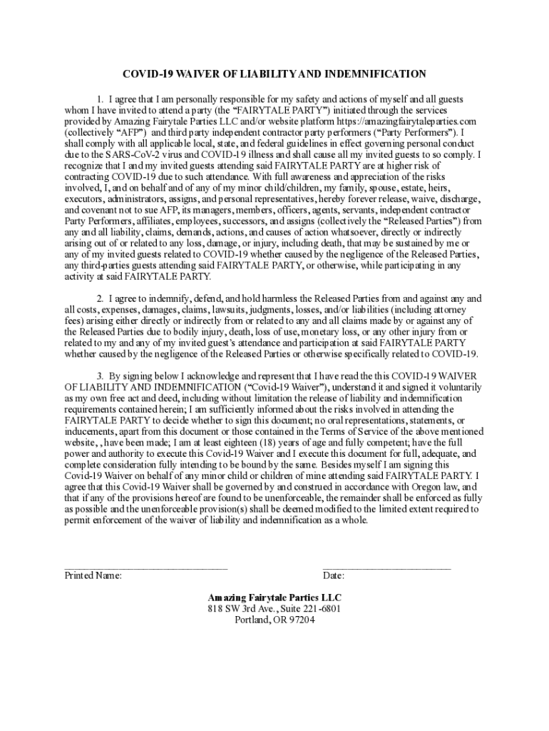 Fillable Online Release and Waiver of Responsibility Forms Fax Email ...