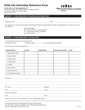 Fillable Online Fillable Online Child Life Internship Application Form- ... Fax Email Print ...
