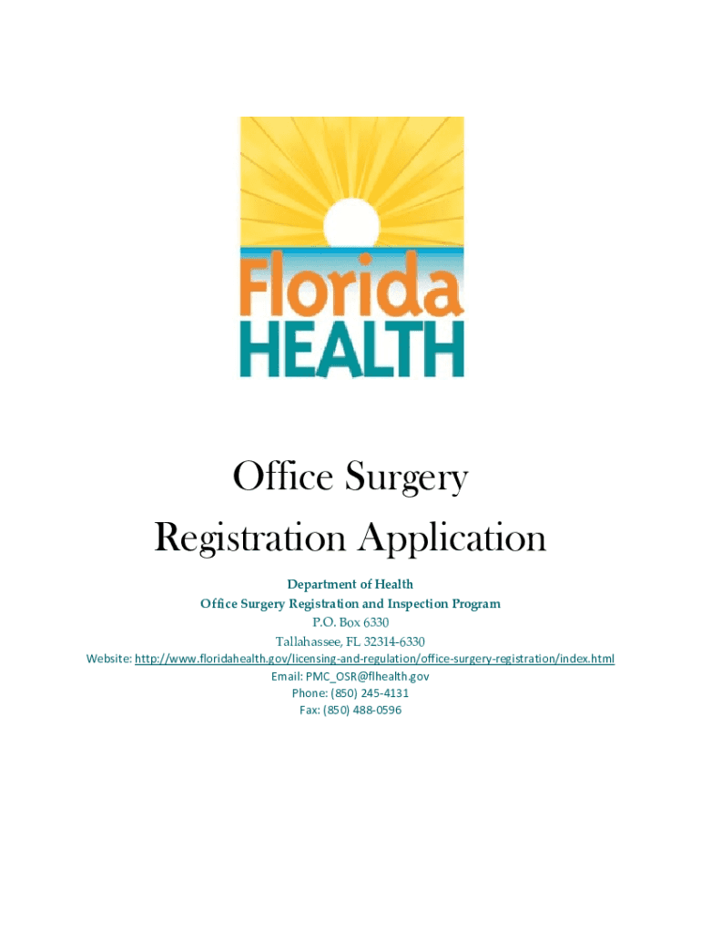 Fillable Online Office Surgery Registration and Inspection Program Fax Email Print - pdfFiller