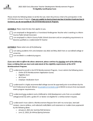 Fillable Online EETD TK Eligibility Requirement Form. ... Fax Email ...