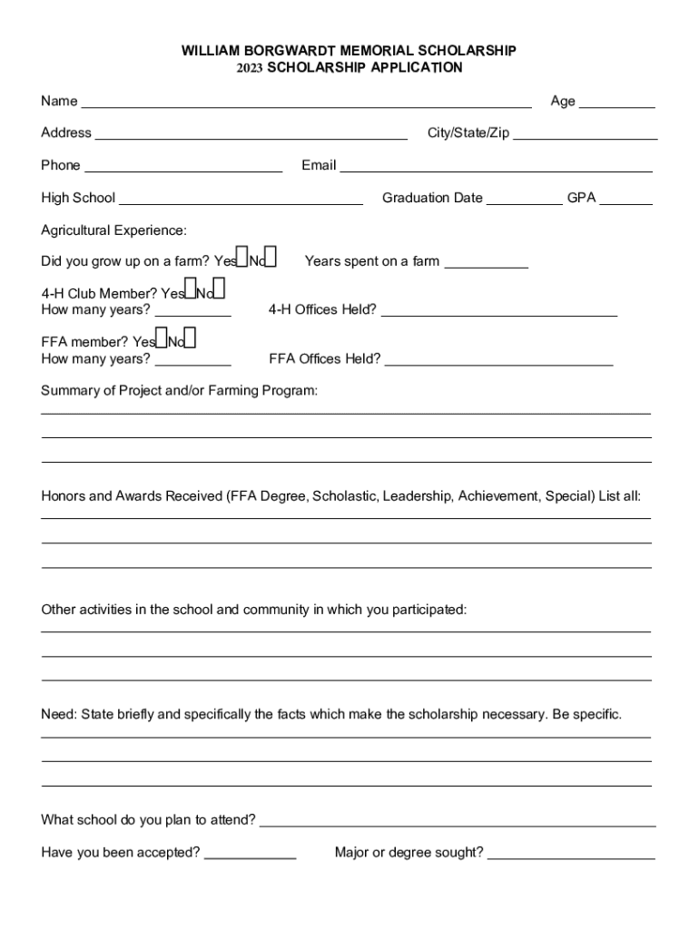 Fillable Online Scholarships - Extension Manitowoc County - UW-Madison Fax Email Print - pdfFiller