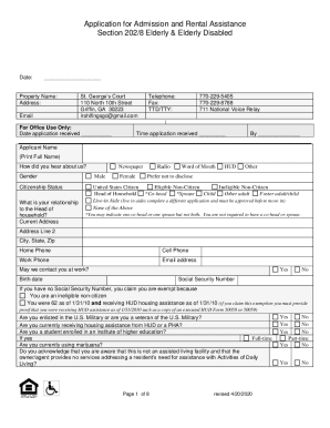 Fillable Online Section 202 and Section 811 Programs for the Elderly or ...