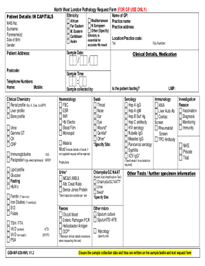 Fillable Online Request forms - South West London Pathology Fax Email ...