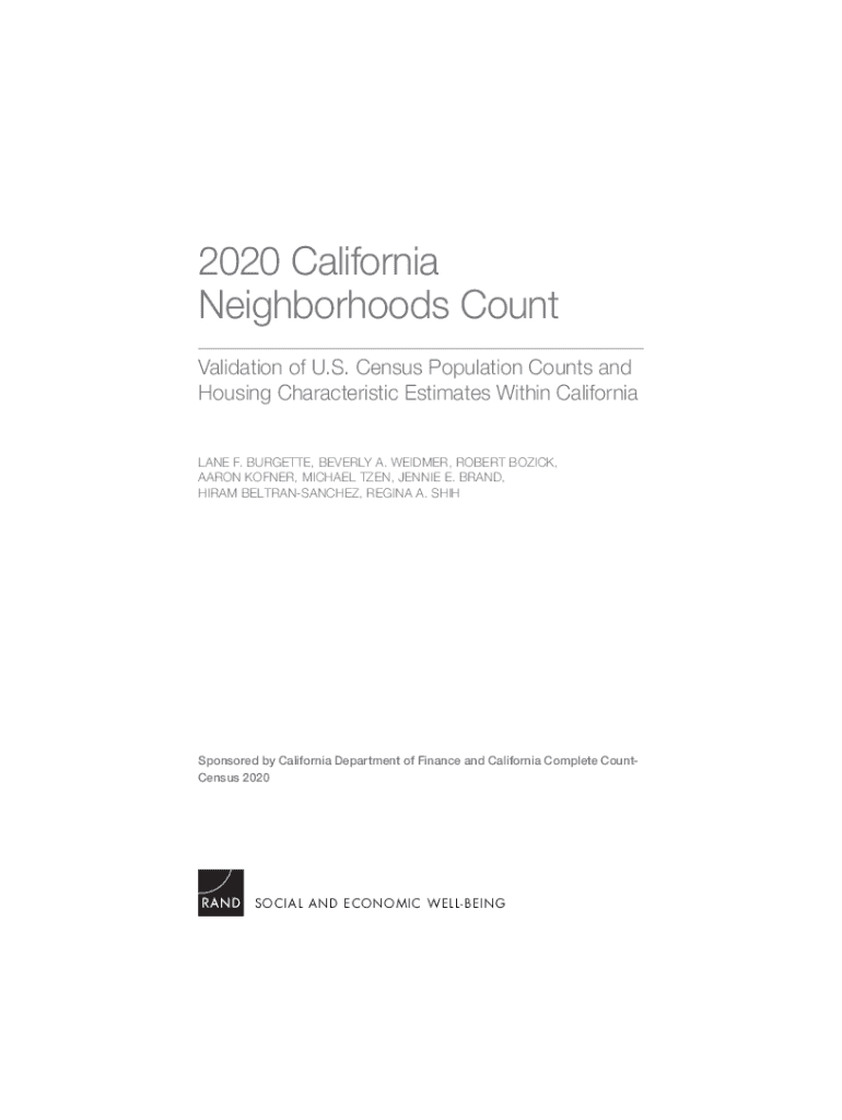 Fillable Online Validation of U.S. Census Population Counts and Housing ... Fax Email Print ...