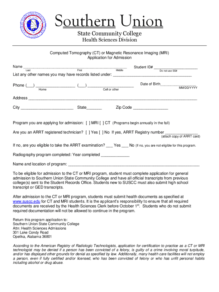 Fillable Online Magnetic Resonance Imaging (MRI) Curriculum Total ...