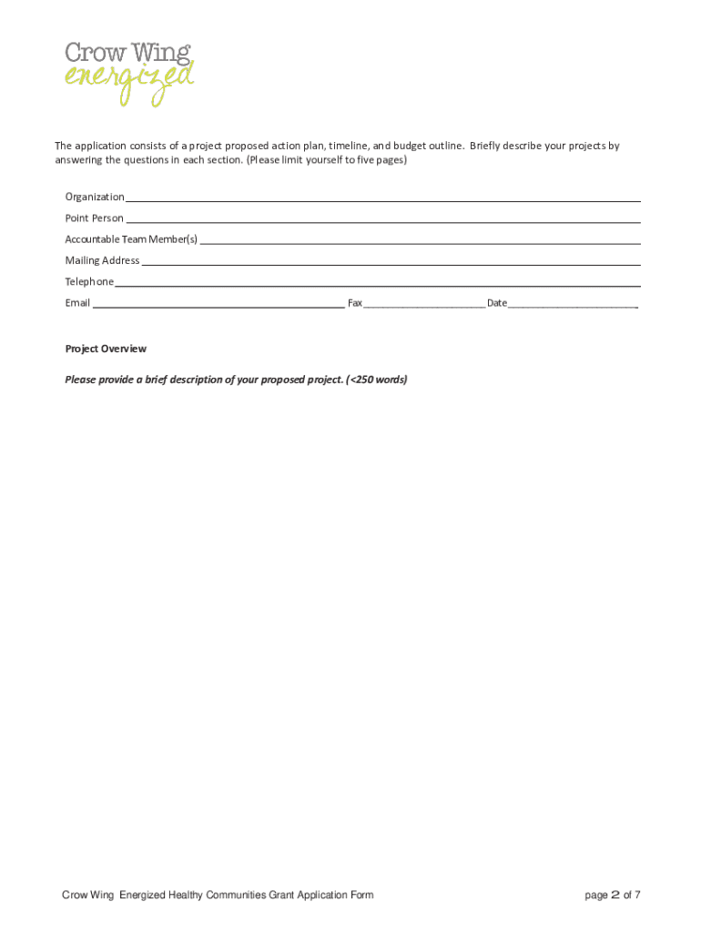 Fillable Online Crow Wing Energized launches SHIP Healthy Community ... Fax Email Print - pdfFiller