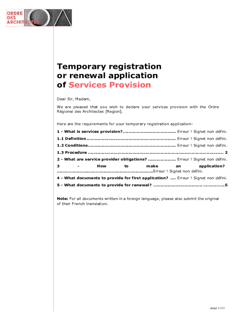 Fillable Online Temporary registration or renewal application of Services ... Fax Email Print ...