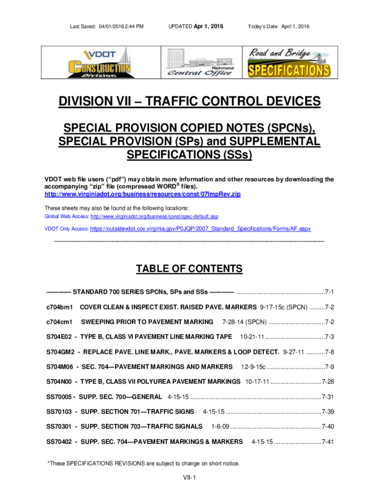 Fillable Online Quality Standard for Work Zone Traffic Control Devices ...