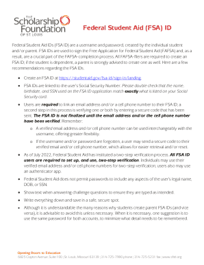 Fillable Online Why Students and Parents Need to Create Their Own FSA ...