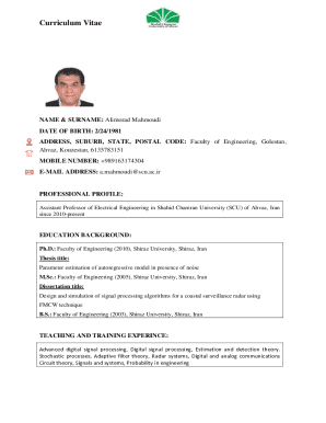 Fillable Online scu ac Curriculum vitae - Wikipedia Fax Email Print ...