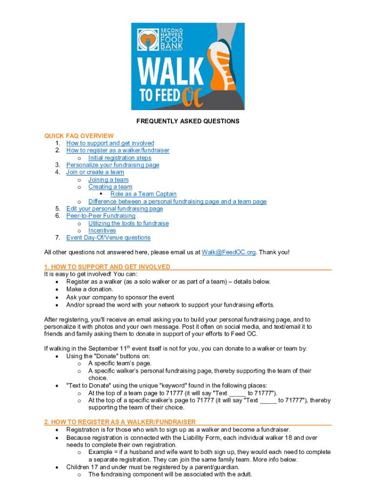 Fillable Online How to Plan a Walkathon Fundraiser: A Complete Guide ...