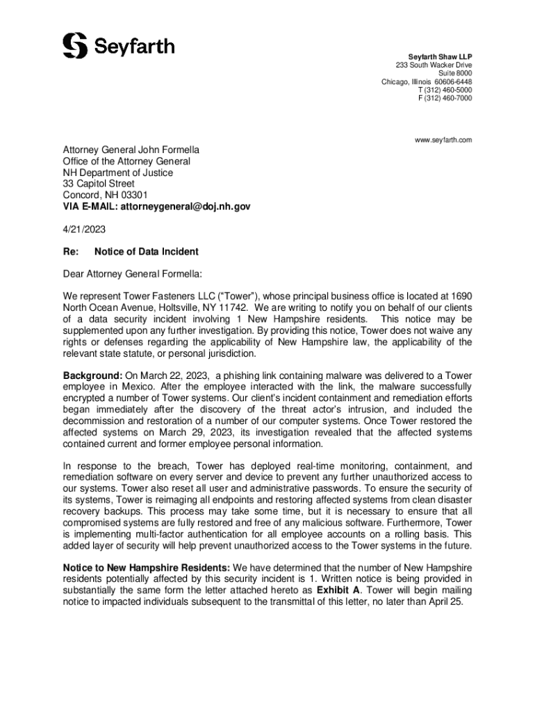 Fillable Online Attorney General John Formella - NH Department of ...