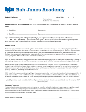 Fillable Online Student's full name Fax Email Print - pdfFiller