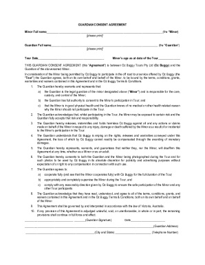 Fillable Online Guardian Consent Agreement Fax Email Print - pdfFiller