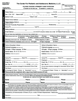 Fillable Online CHILD/ADOLESCENT NEW PATIENT FORM Fax Email Print ...