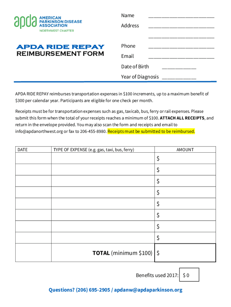 Fillable Online APDA Parkinson's Disease Information and Referral ...