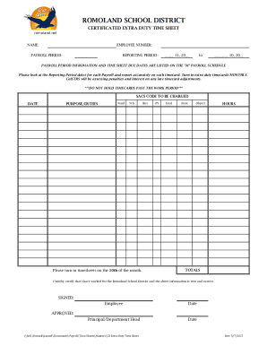 Fillable Online Certificated Extra Duty Time Sheet Fax Email Print ...
