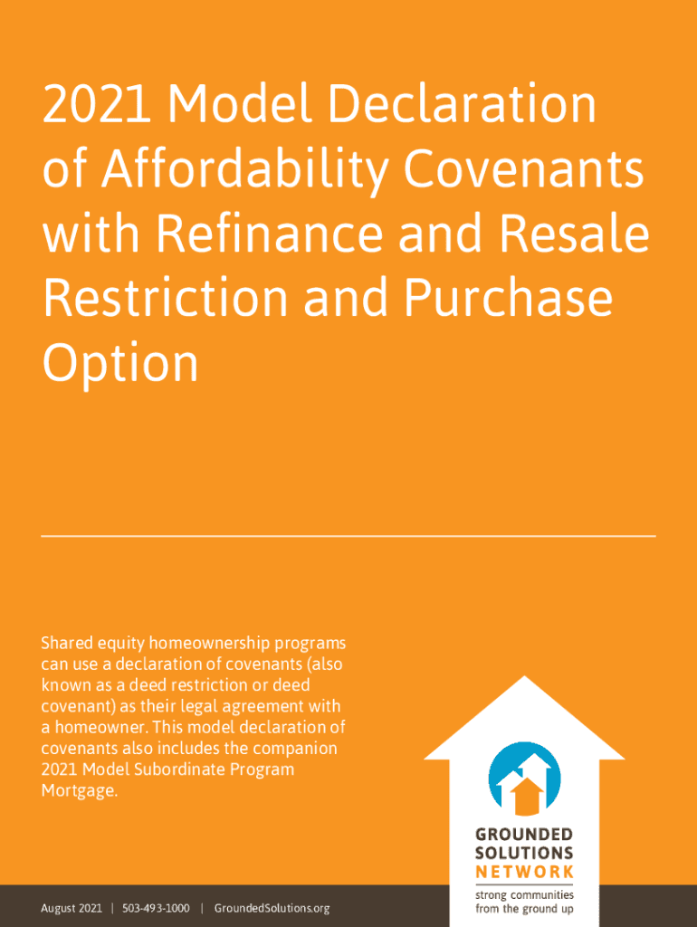 Fillable Online 2021 Model Deed Restriction Fax Email Print - pdfFiller