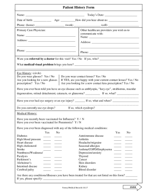 Fillable Online Medical HX Front & Back Fax Email Print - pdfFiller