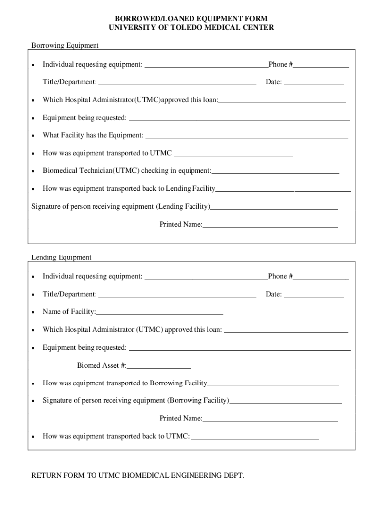 Fillable Online Equipment Loan Agreement - UCSIM - University of ...