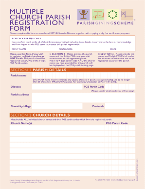Fillable Online exeter anglican MULTIPLE CHURCH PARISH REGISTRATION ...