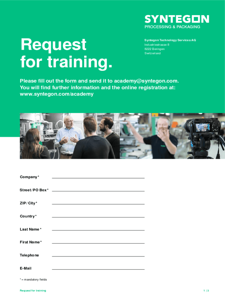 Fillable Online Training Request Form. Training Fax Email Print - pdfFiller