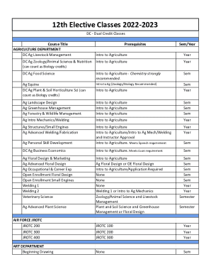 Fillable Online 2022-2023 Elective Classes-All Forms Fax Email Print ...