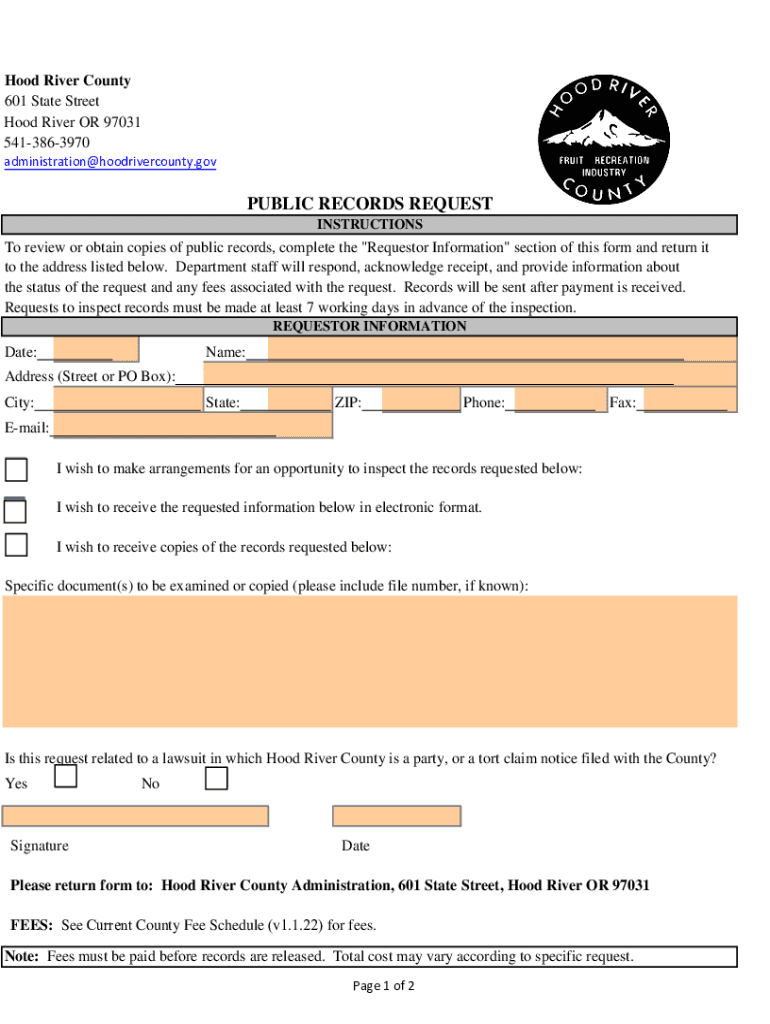 Fillable Online Public Records Request Blank form.xlsx Fax Email Print - pdfFiller