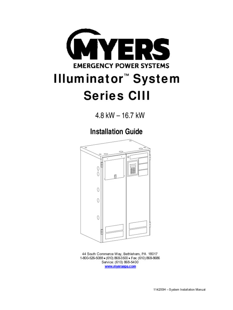 Fillable Online Series E Installation Manual PDF - Myers Power Products ...