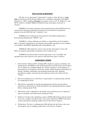 Fillable Online Site Access Agreement Fax Email Print - pdfFiller