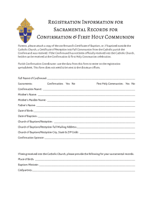 Fillable Online Confirmation Sacramental Records and Sponsor Upload ...