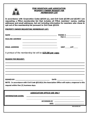 Fillable Online Request To Inspect and/or Copy Association Records (Civ ...