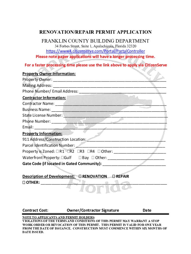 Fillable Online Franklin County - Florida Department of ... Fax Email Print - pdfFiller