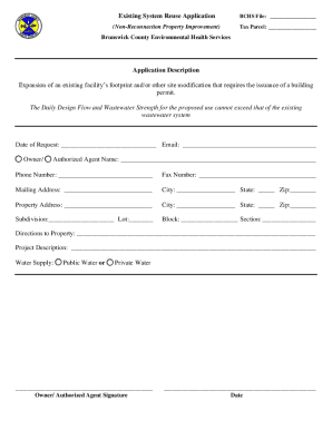 Fillable Online Septic Repair Application Brunswick County ...
