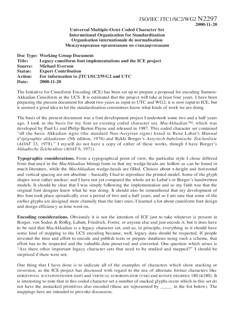 Fillable Online ISO/IEC JTC 1/SC 2 Fax Email Print - pdfFiller