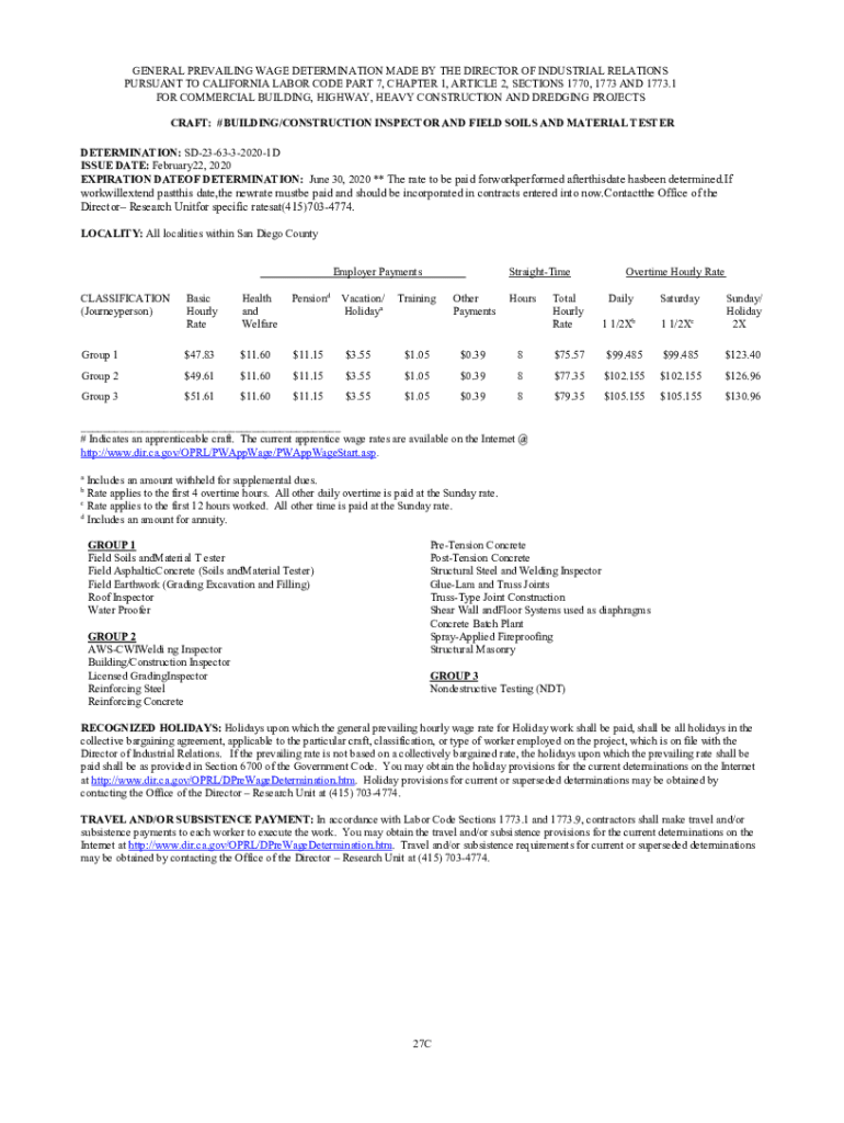 Fillable Online Certification of the Highest Prevailing Rate of Wages of the ... Fax Email Print ...
