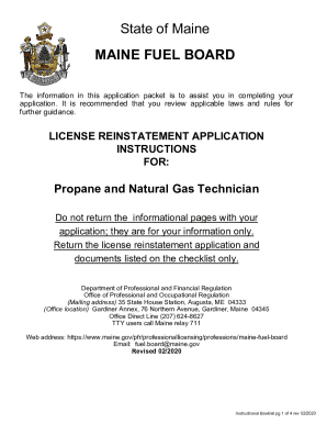 Fillable Online Maine Fuel Board - Licensing - Individual Licenses Fax ...