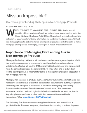 Fillable Online ABA Bank Compliance - Fair Lending and Prohibited Bases ...