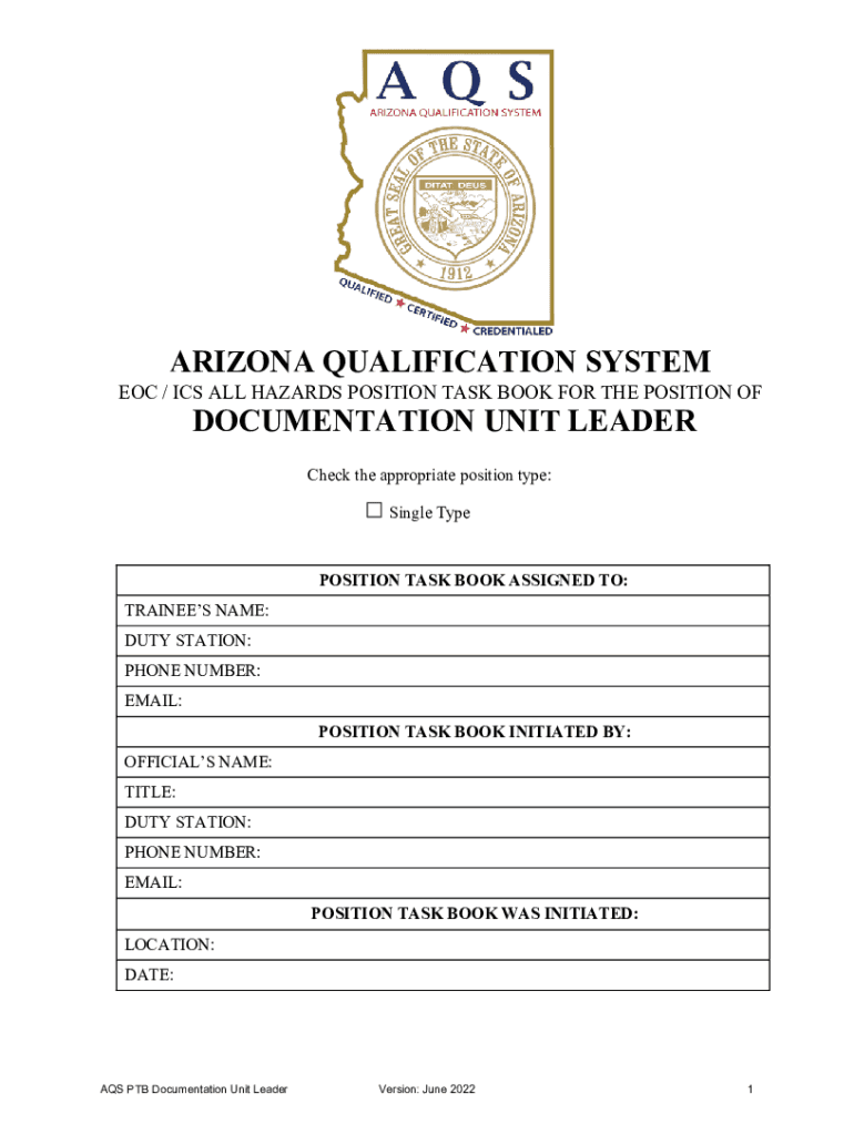 Fillable Online arizona qualification system - documentation unit ...
