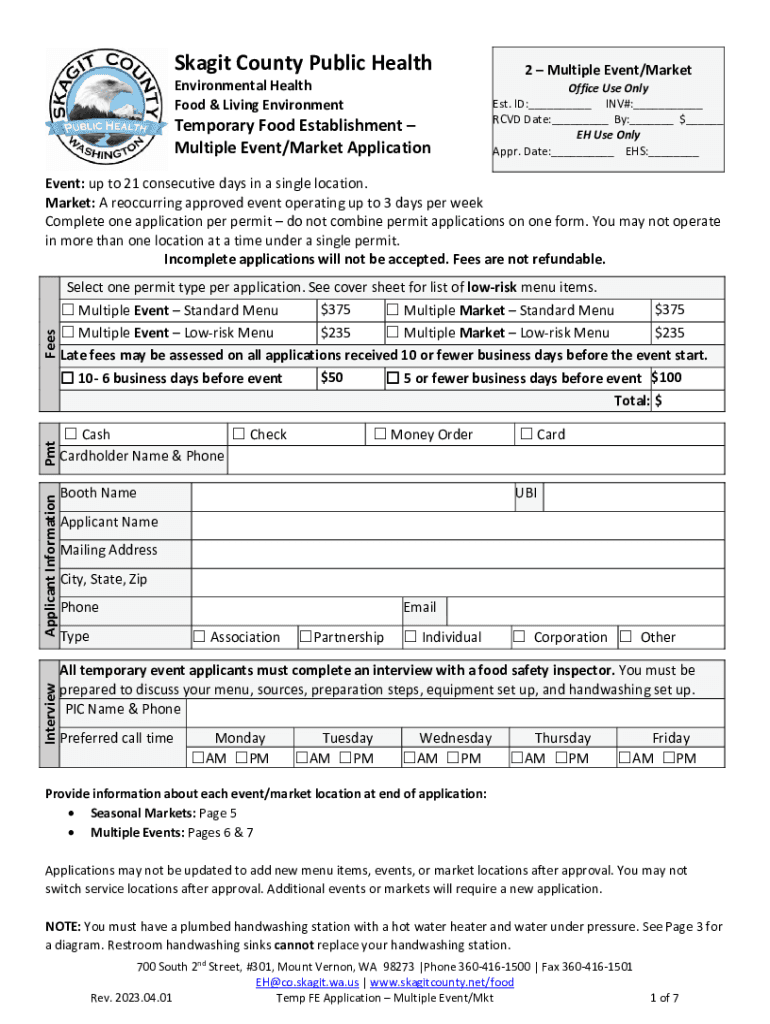 Visit The Skagit County Health Department Website To And Accurately Including Any Required ...