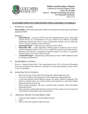 Fillable Online Online-Chemical-Hygiene-Plan-SOP-Template- ... Fax ...
