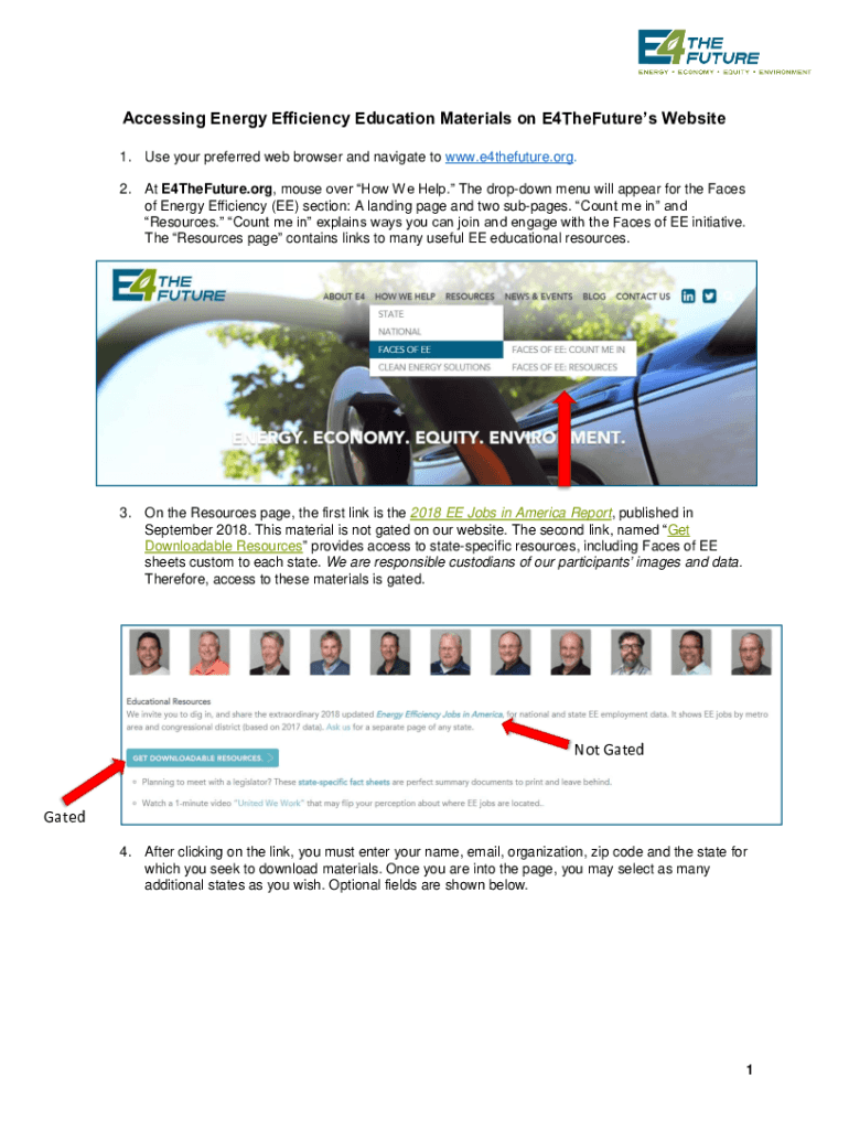 Fillable Online Accessing Energy Efficiency Education Materials on ... Fax Email Print - pdfFiller