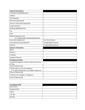 Fillable Online CORRECTIONS INTERN EMPLOYMENT APPLICATION FORM Fax Email Print - pdfFiller
