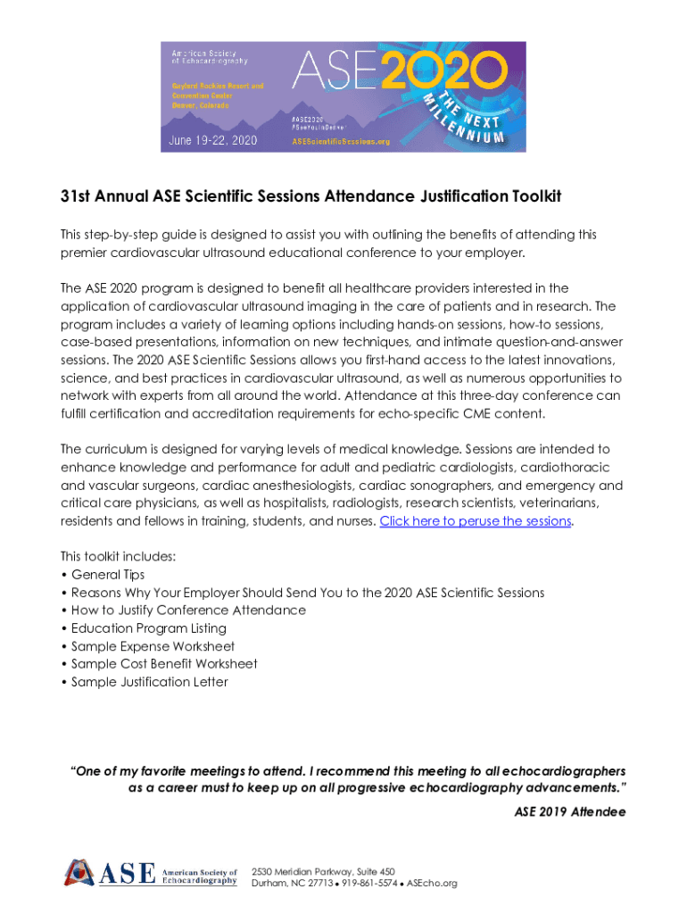 Fillable Online 31st Annual ASE Scientific Sessions Attendance ... Fax ...