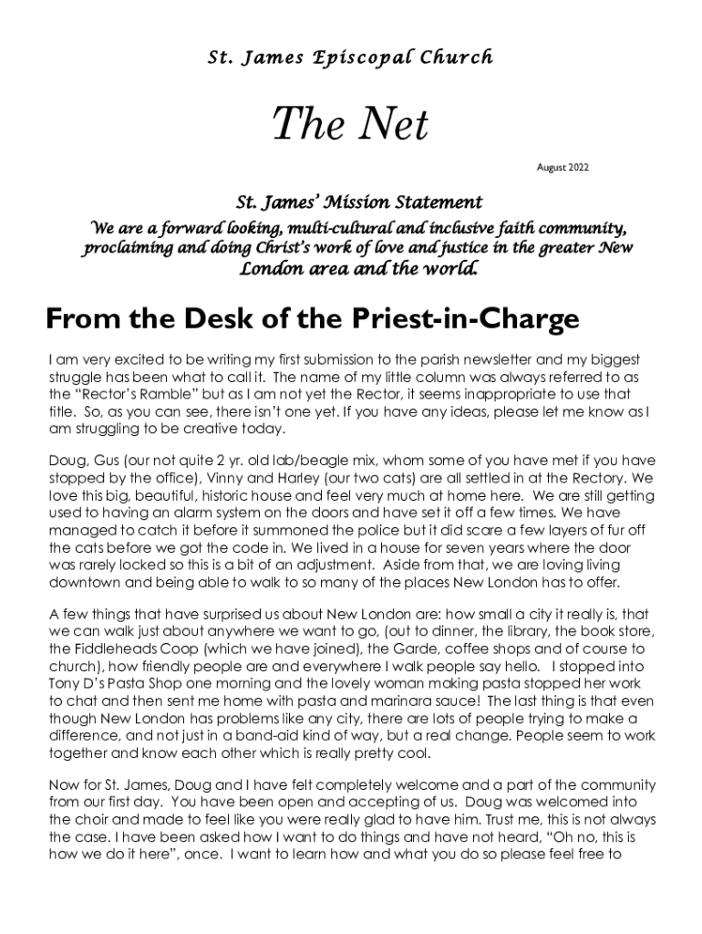 Fillable Online St. Thomas Aquinas Church and Catholic Student Center Fax Email Print - pdfFiller