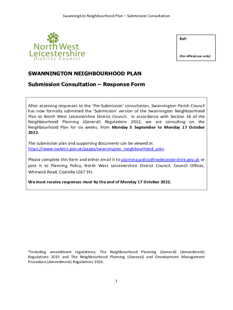 Fillable Online Pre-Submission Consultation - Northam Town Council Fax Email Print - pdfFiller